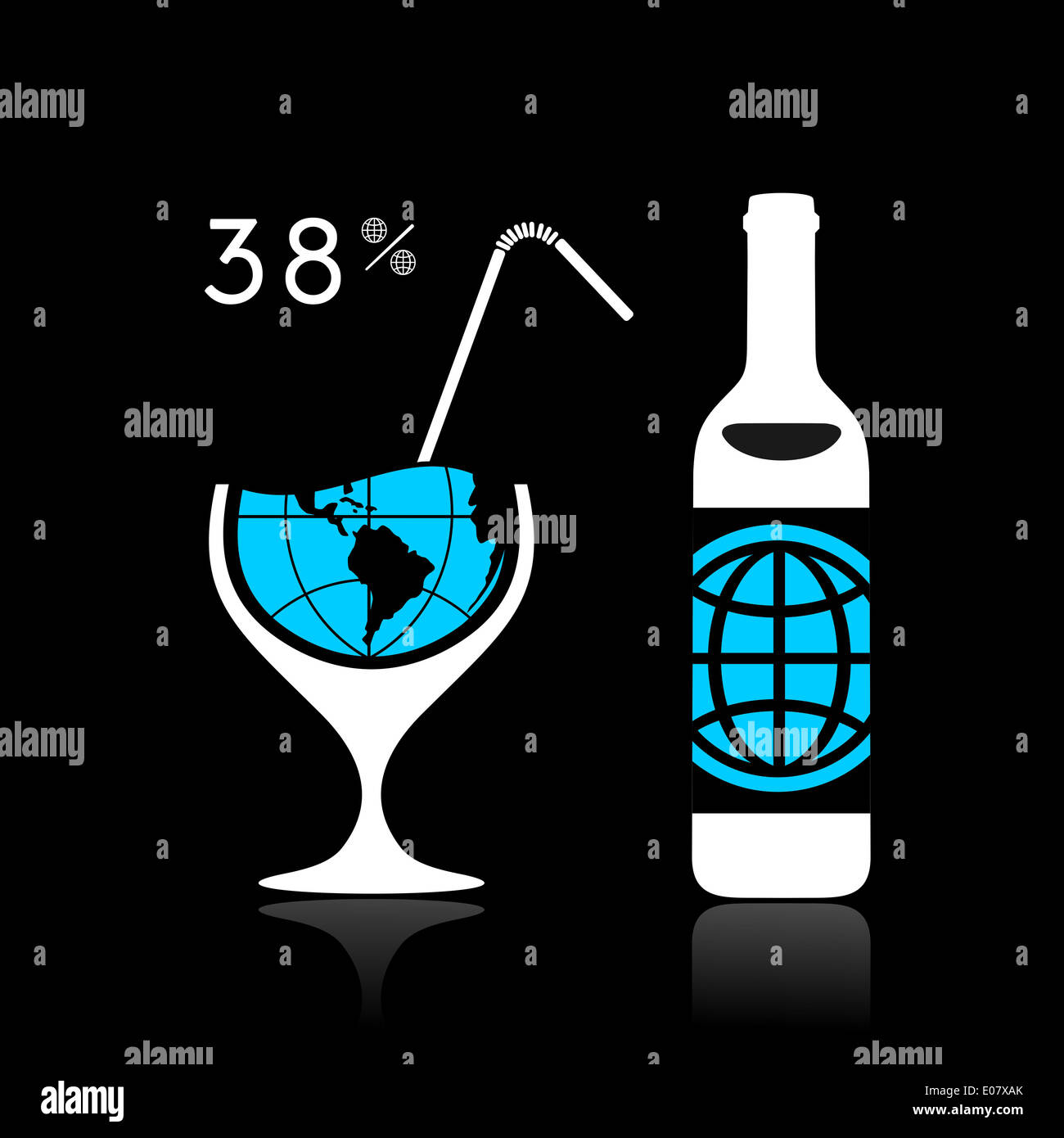 World drink alcohol map globe hi-res stock photography and images - Alamy