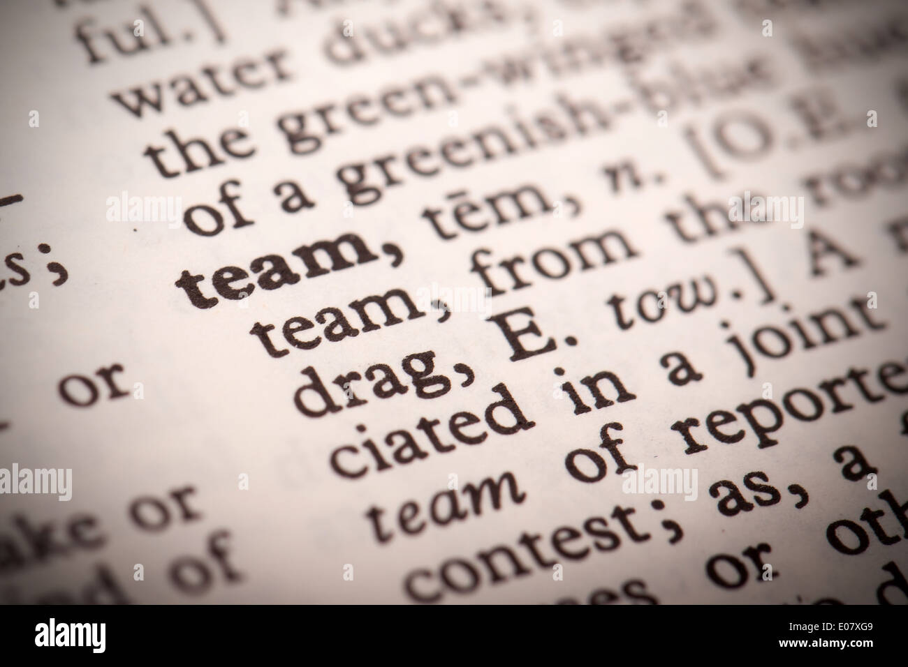 The word "Team" in a dictionary Stock Photo - Alamy