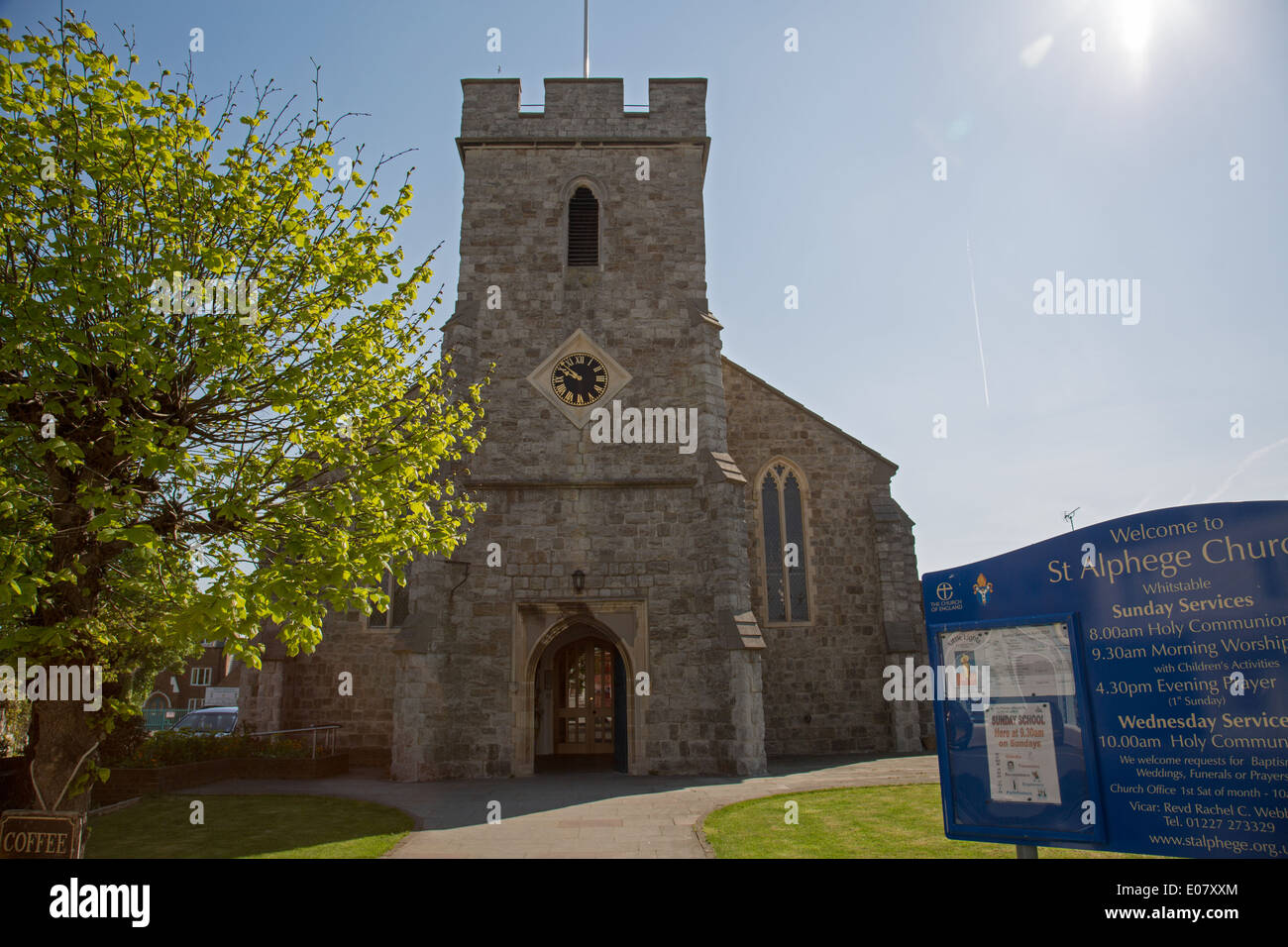 St Alphege Church in the seaside resort of Whitstable in Kent Stock ...