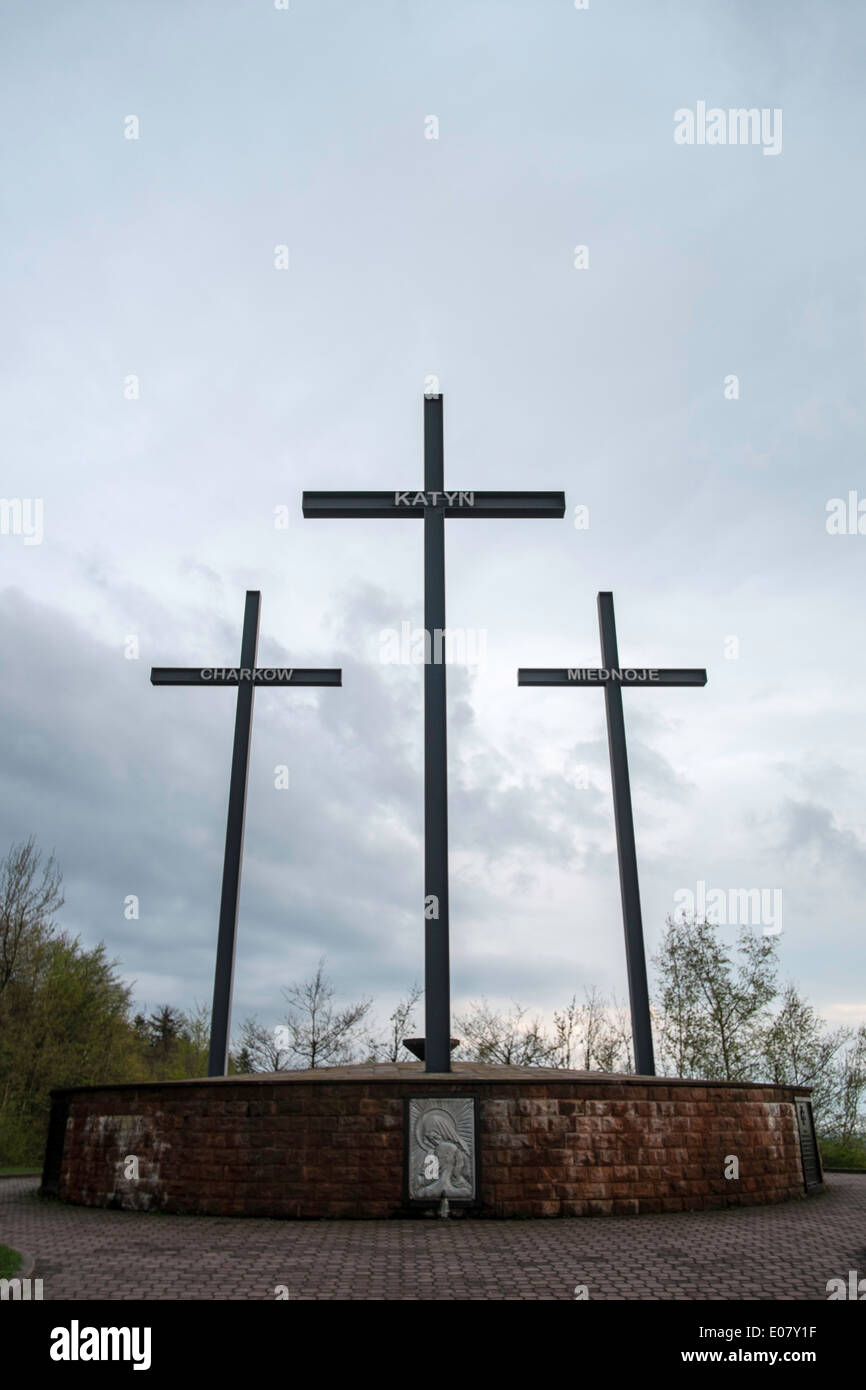 Katyn Monument war dead memorial monument Stock Photo - Alamy