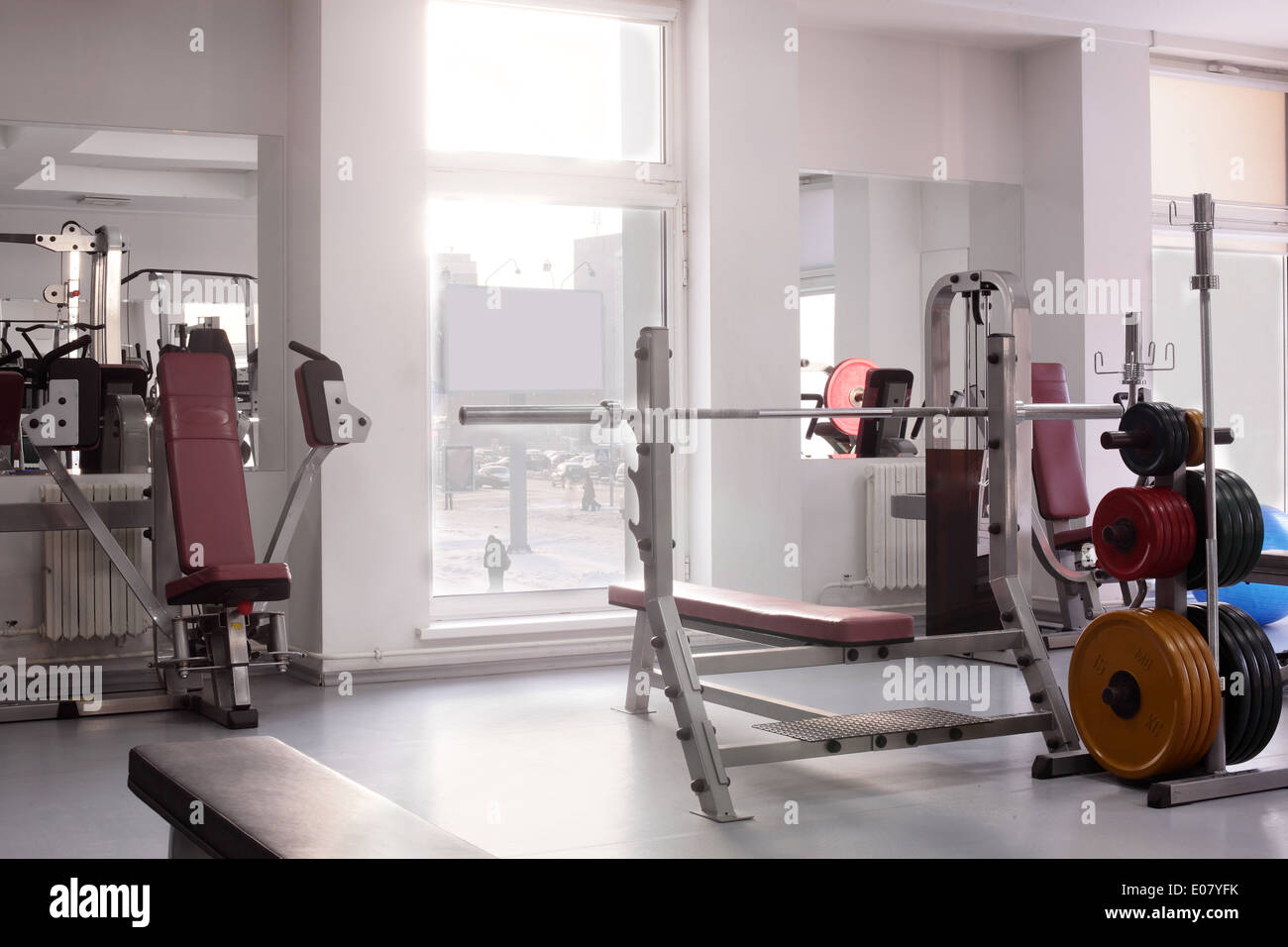 interior of new modern gym with equipment Stock Photo - Alamy