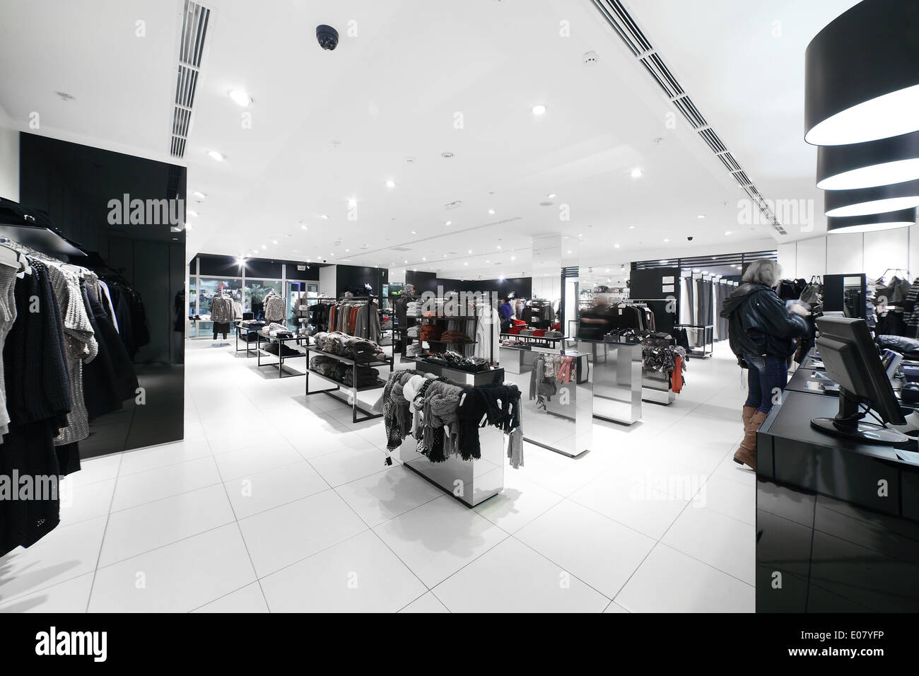 european clothing store interior in modern mall Stock Photo - Alamy