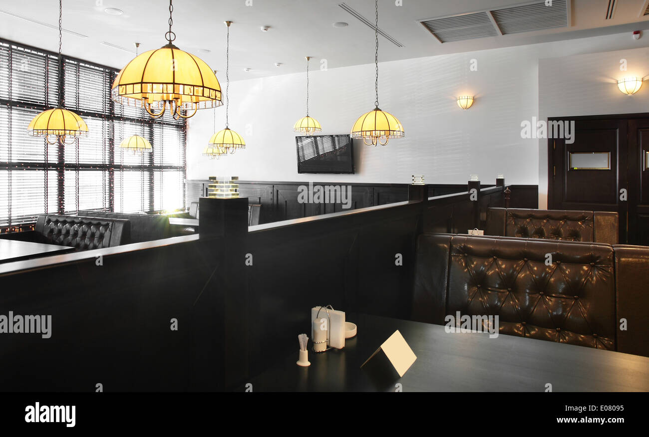 modern european restaurant with nice and bright interior Stock Photo ...
