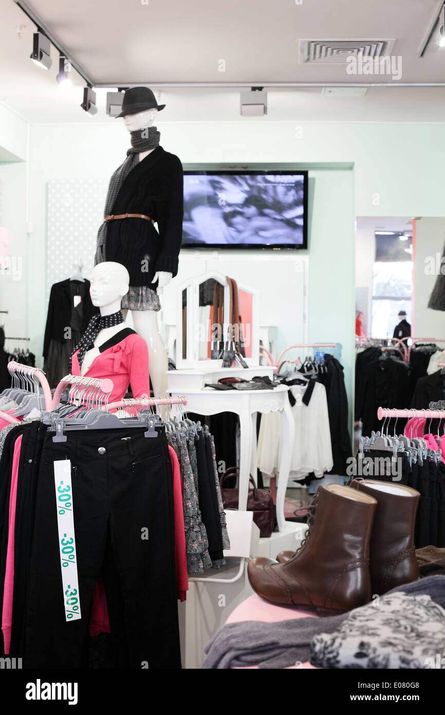 european clothing store interior in modern mall Stock Photo - Alamy