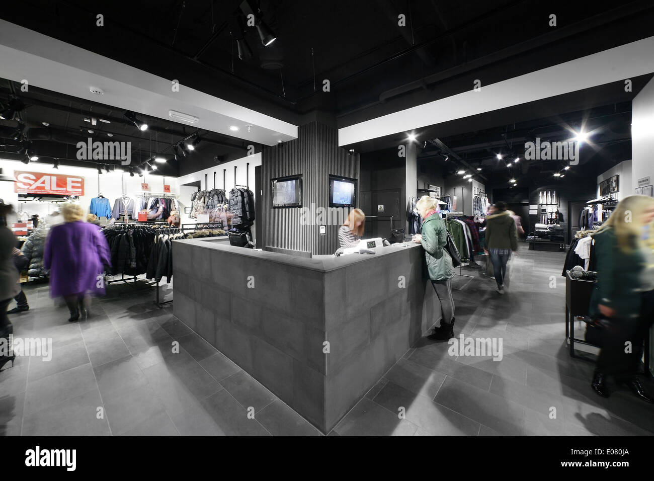 european clothing store interior in modern mall Stock Photo - Alamy