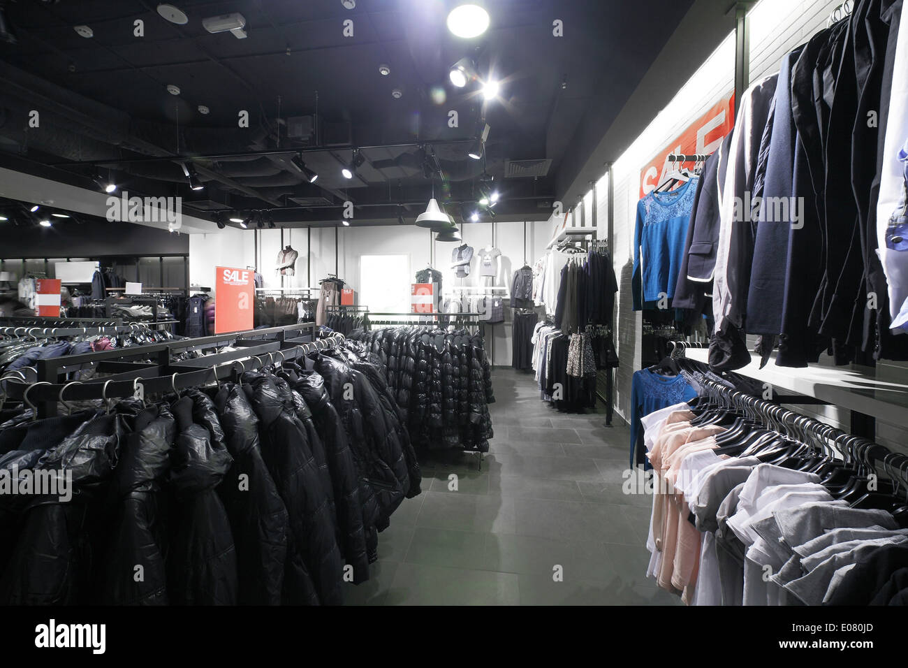 european clothing store interior in modern mall Stock Photo - Alamy