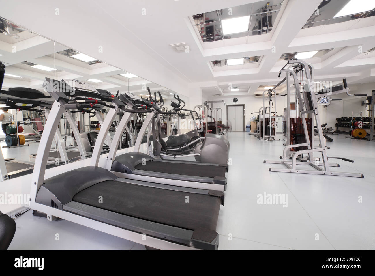 interior of new modern gym with equipment Stock Photo - Alamy