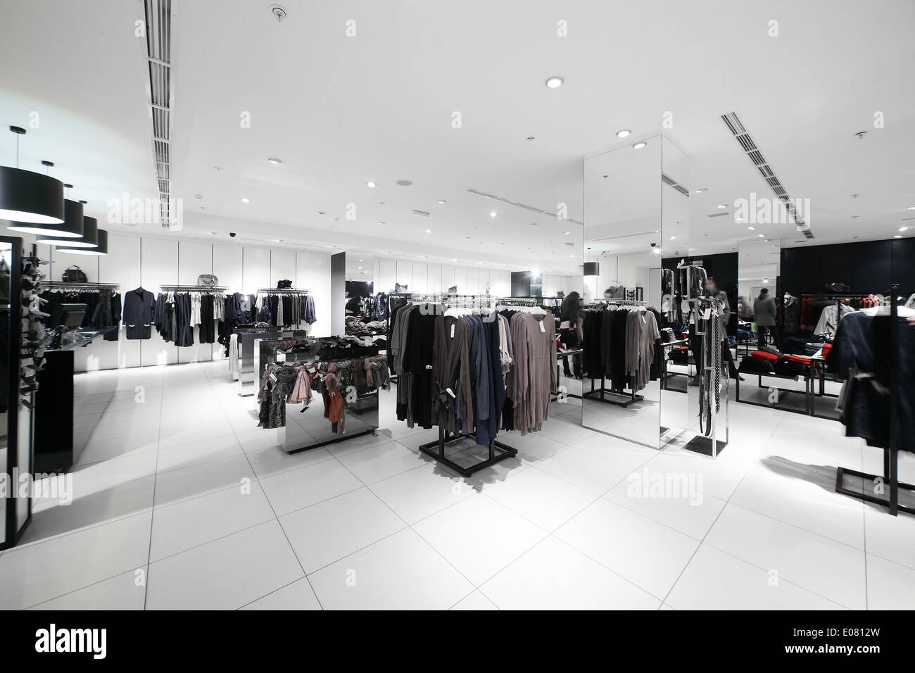 european clothing store interior in modern mall Stock Photo - Alamy