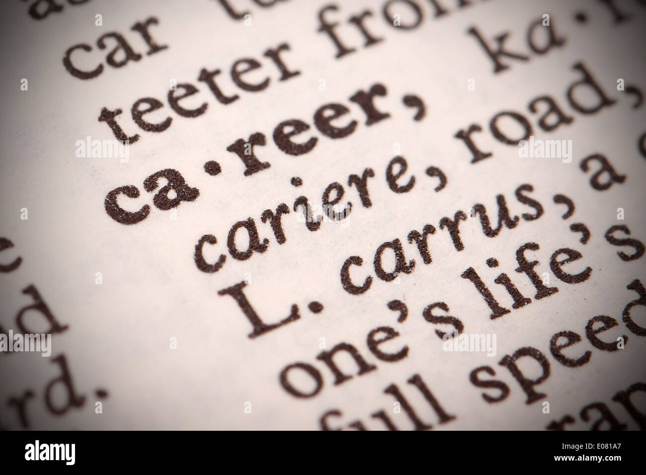 The word "Career" in a dictionary Stock Photo - Alamy