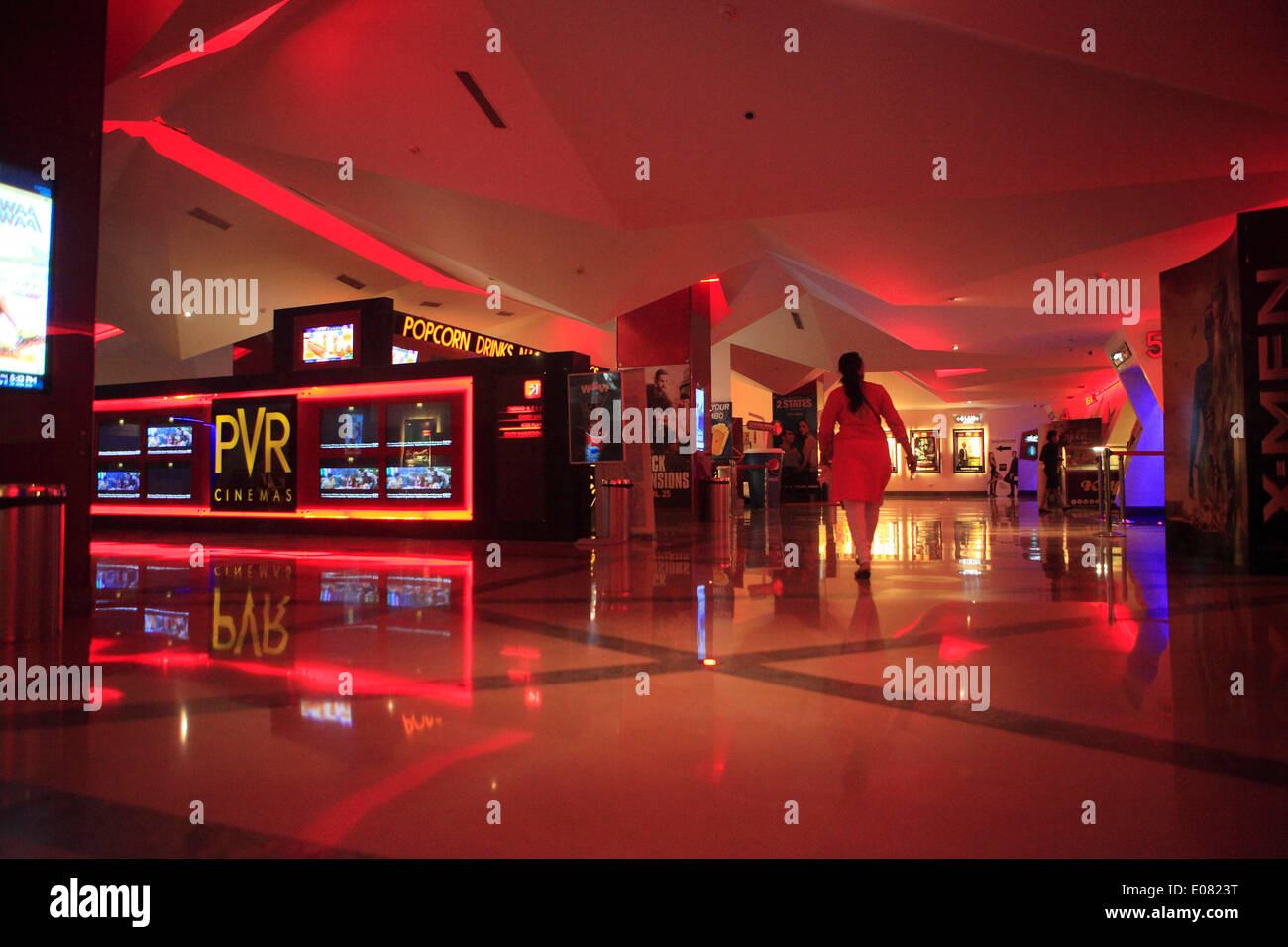 Mumbai, Maharashtra, India. 30th Apr, 2014. The swanky interior at the modern PVR Oberoi ...