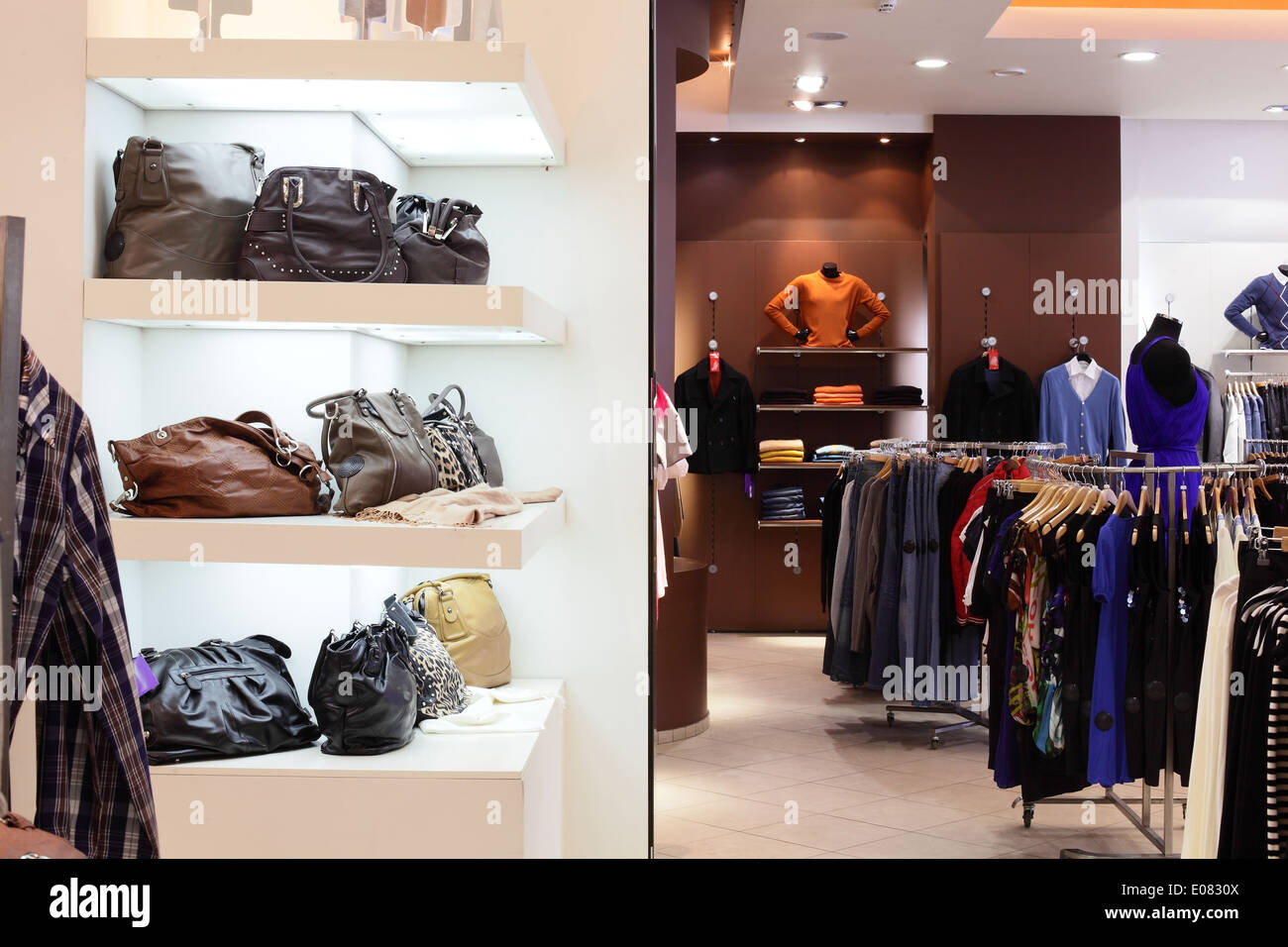 european clothing store interior in modern mall Stock Photo - Alamy