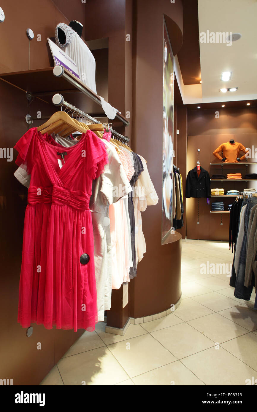 european clothing store interior in modern mall Stock Photo - Alamy