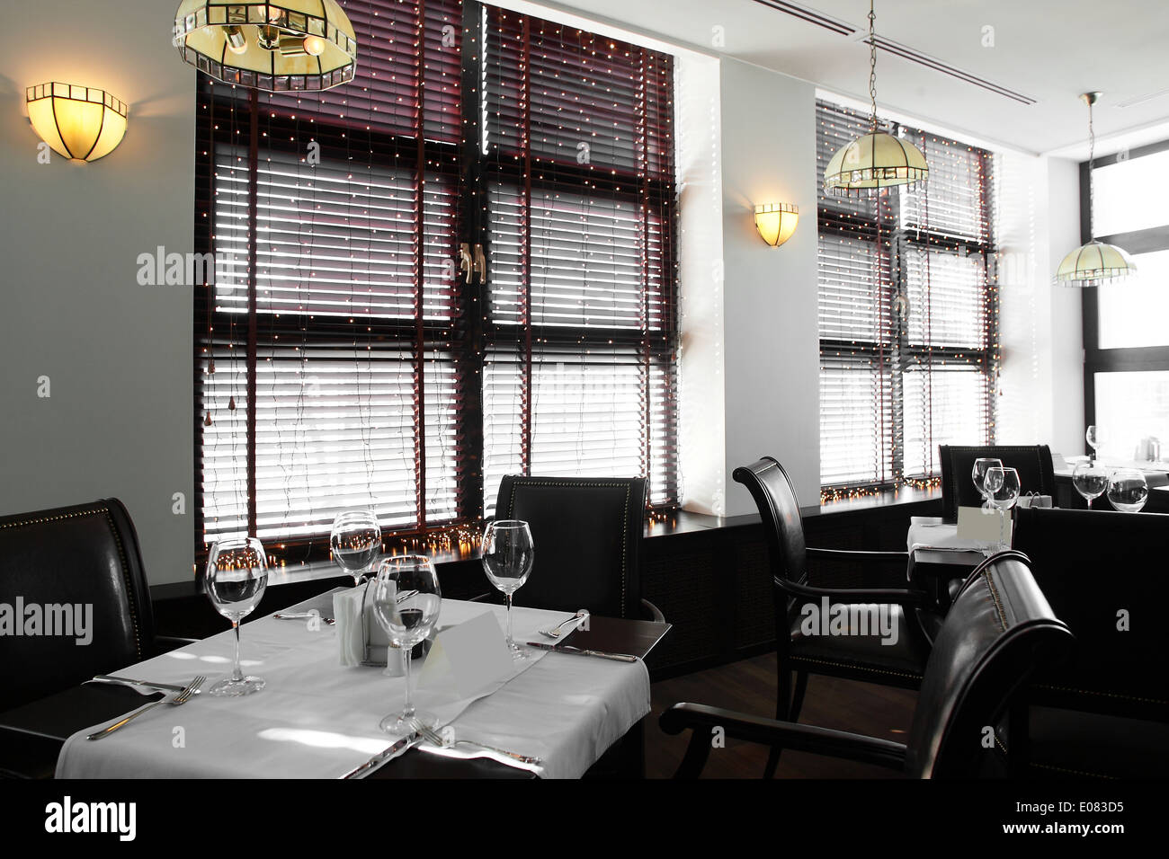 modern european restaurant with nice and bright interior Stock Photo ...
