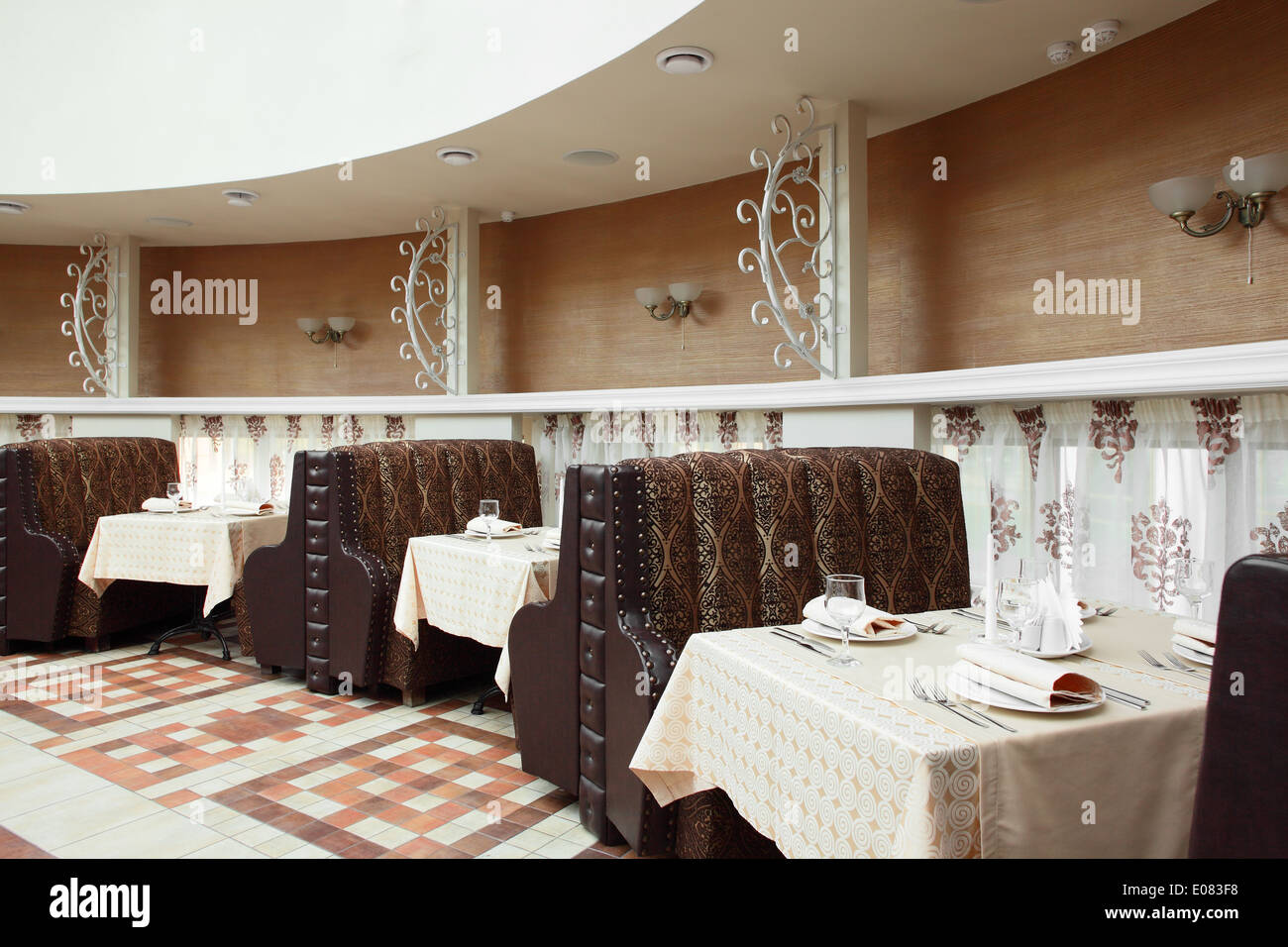 modern european restaurant with nice and bright interior Stock Photo ...