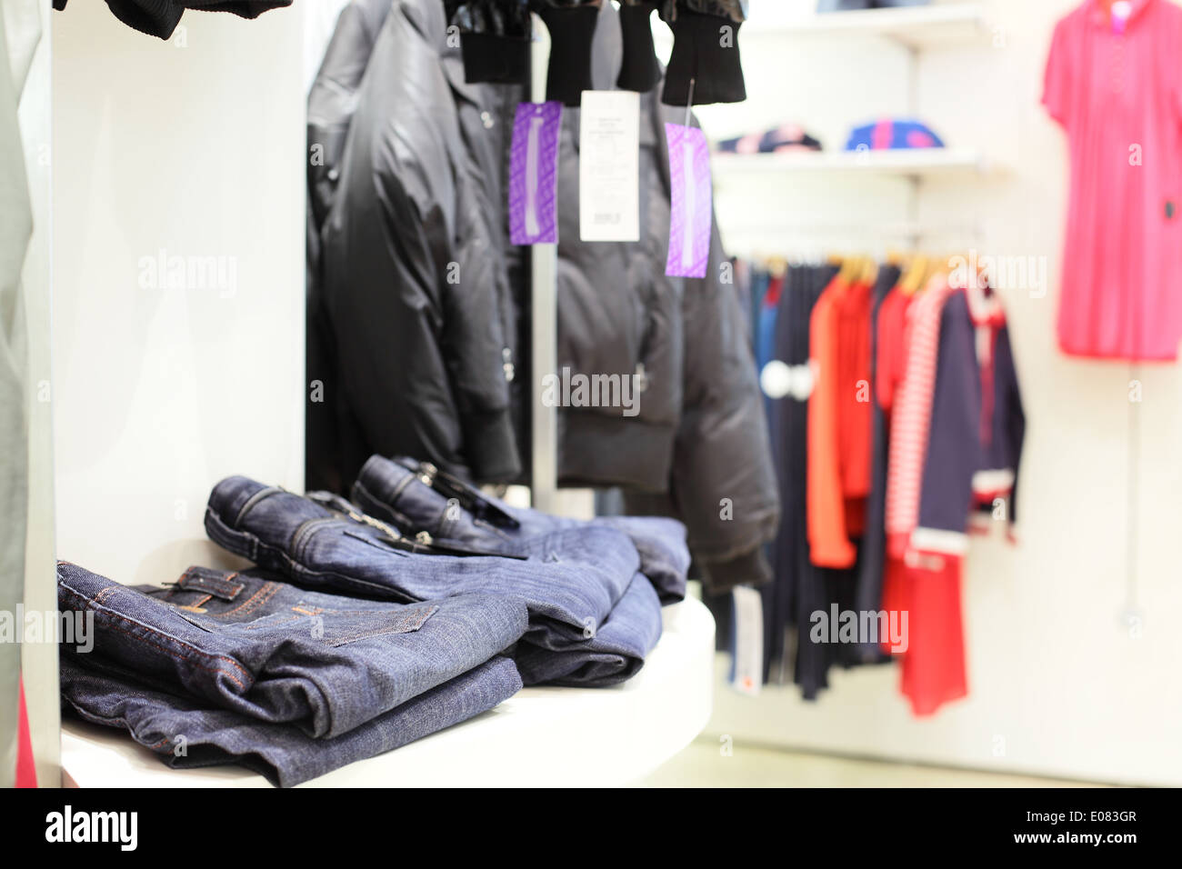 european clothing store interior in modern mall Stock Photo - Alamy