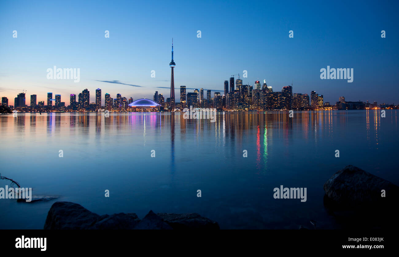 TORONTO - APRIL 19, 2014: Toronto skyline as seen from Centre Island ...