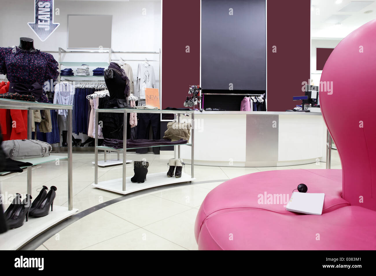 european clothing store interior in modern mall Stock Photo - Alamy