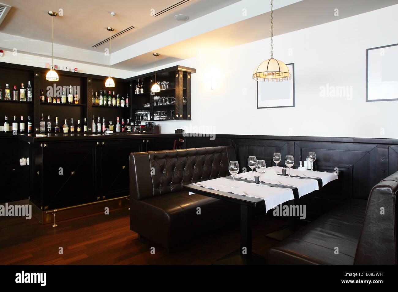modern european restaurant with nice and bright interior Stock Photo ...