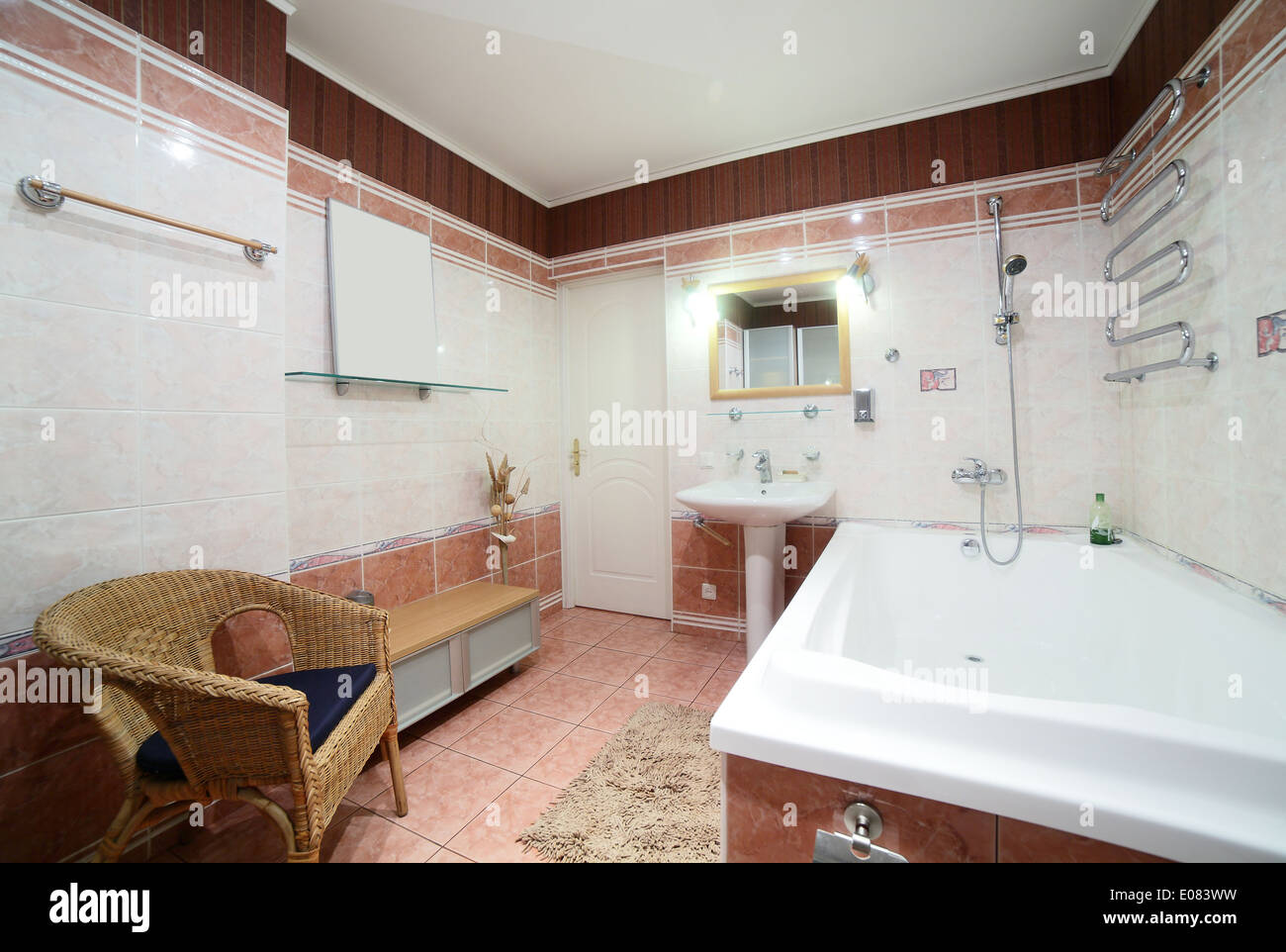 clean and clear modern restroom with a lot of light Stock Photo - Alamy