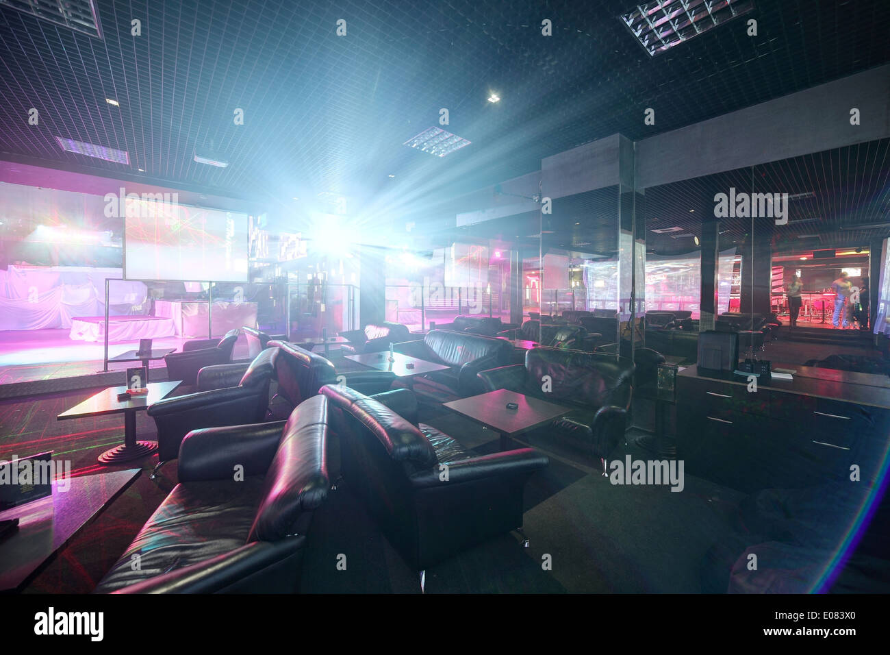 european stylish night club with bright lights Stock Photo - Alamy