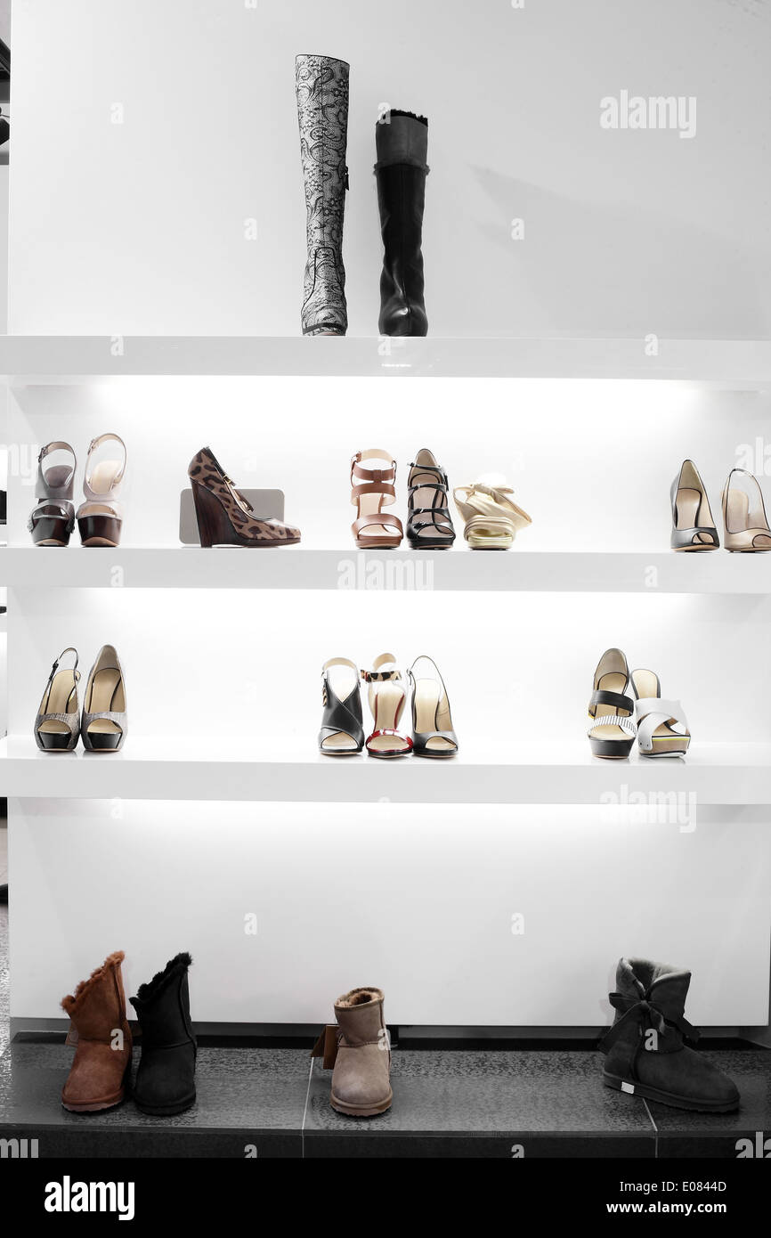 Bright large shoe store with new collection Stock Photo - Alamy