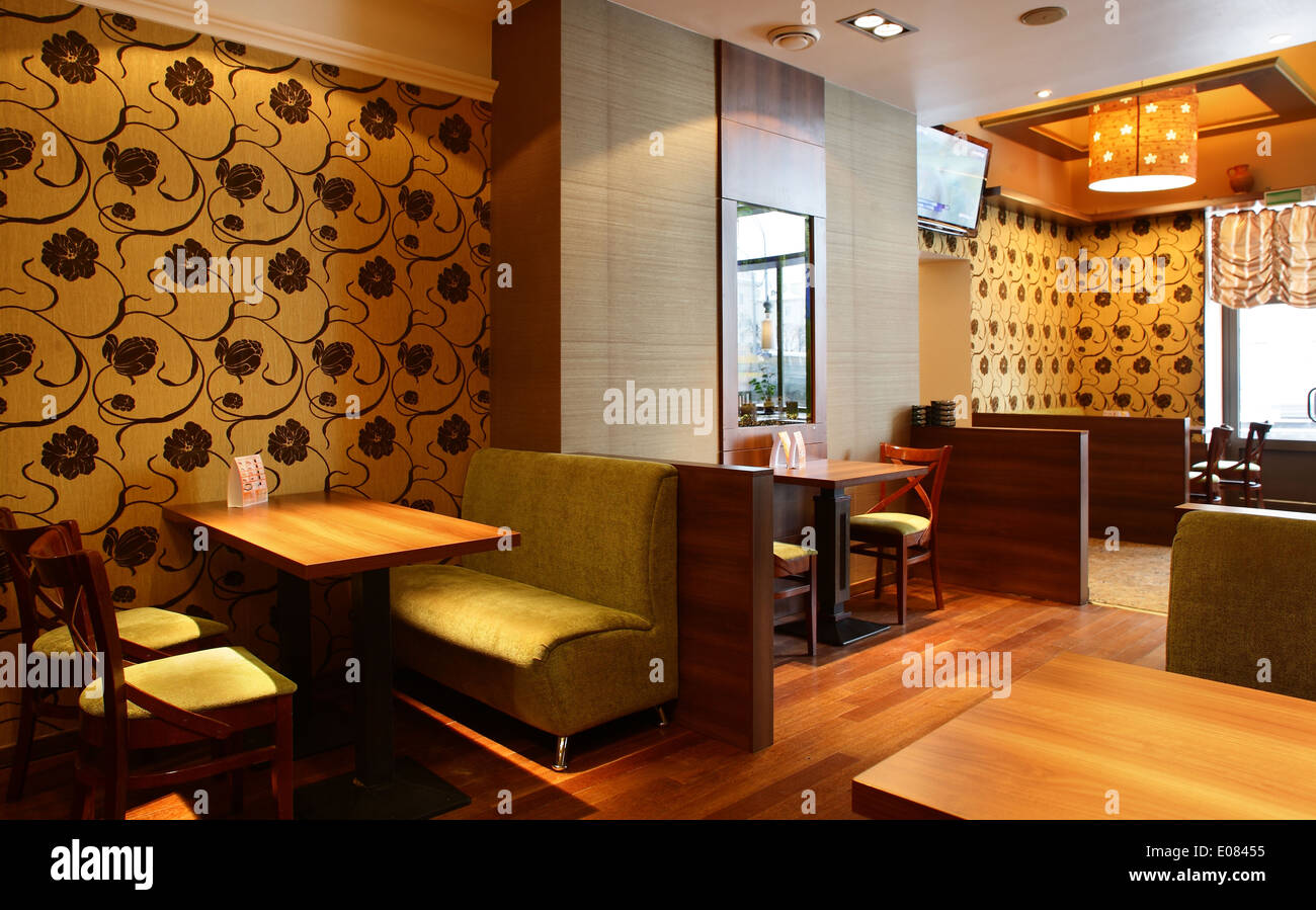 modern european restaurant with nice and bright interior Stock Photo ...