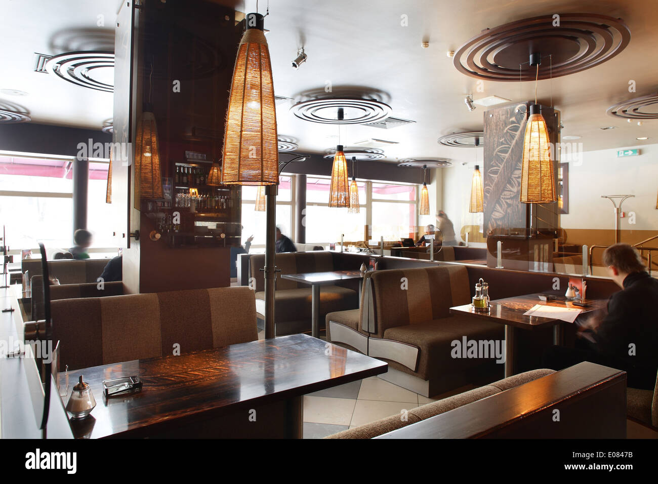 modern european restaurant with nice and bright interior Stock Photo ...