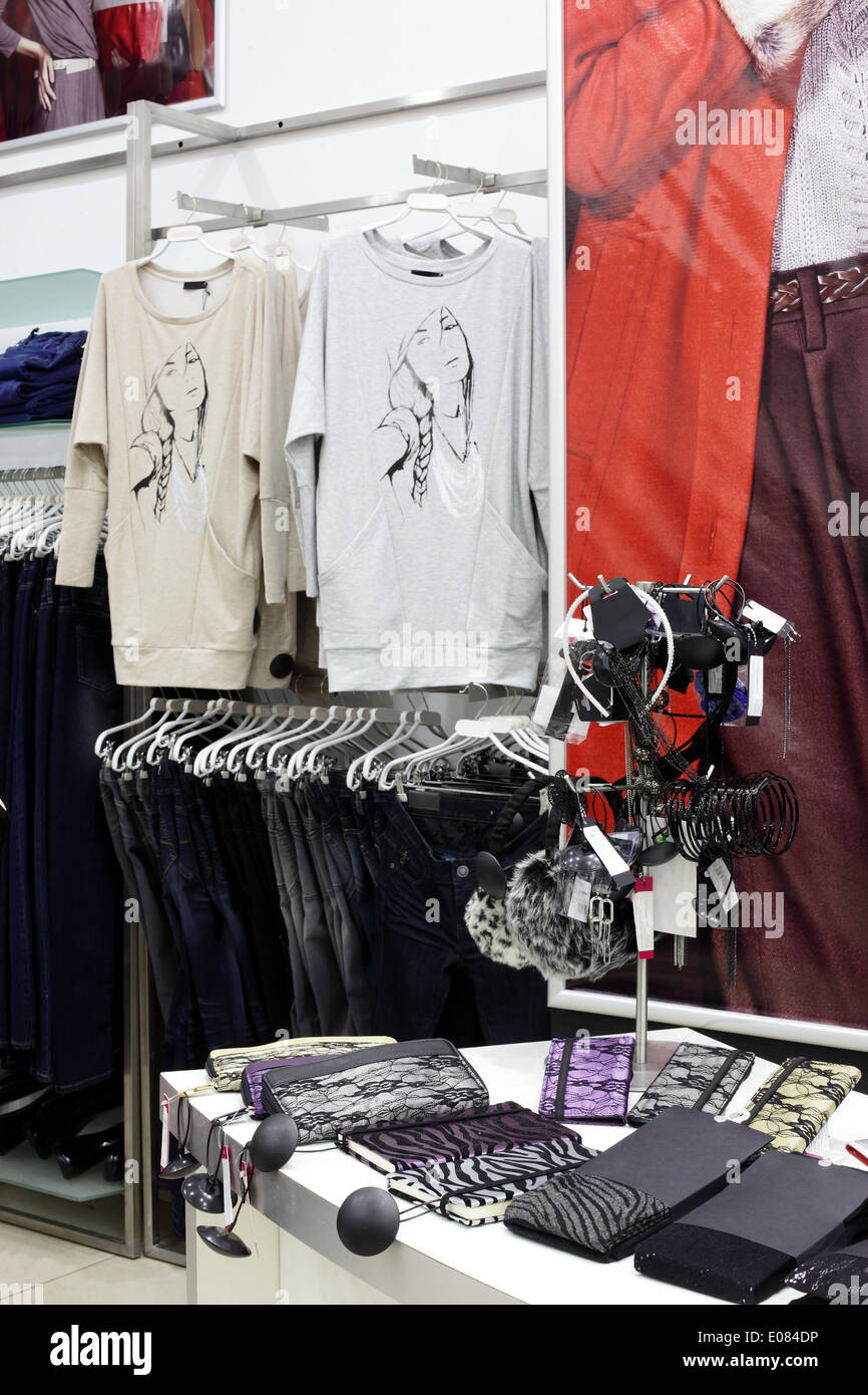 european clothing store interior in modern mall Stock Photo - Alamy