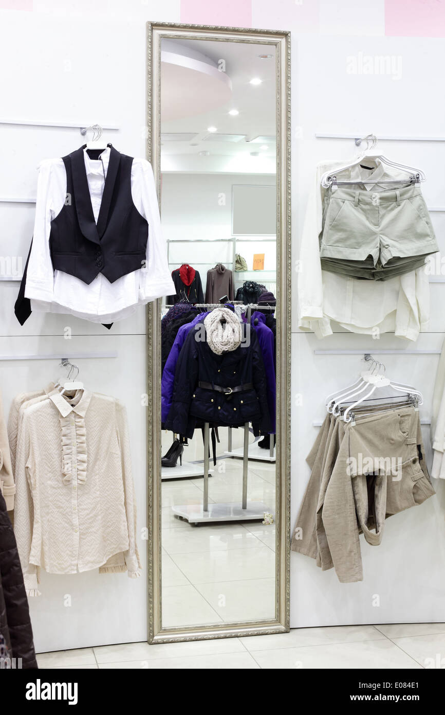 european clothing store interior in modern mall Stock Photo - Alamy