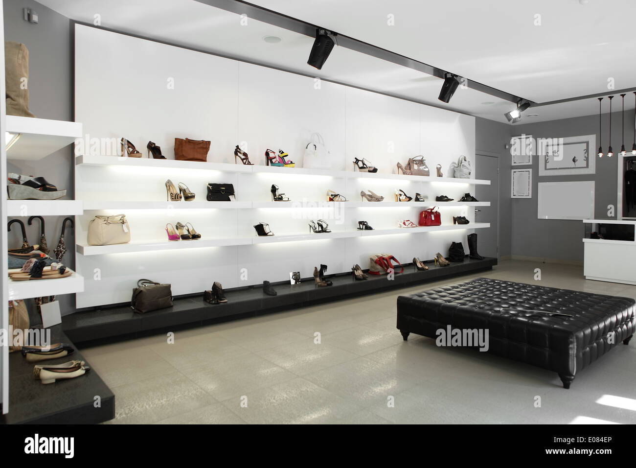bright large shoe store with luxury collection Stock Photo - Alamy