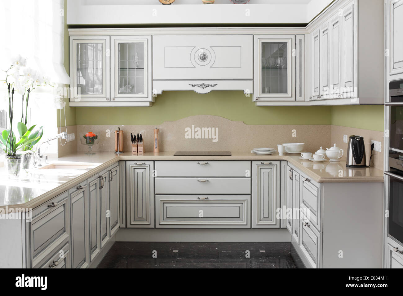 luxury kitchen interior with modern furniture Stock Photo - Alamy