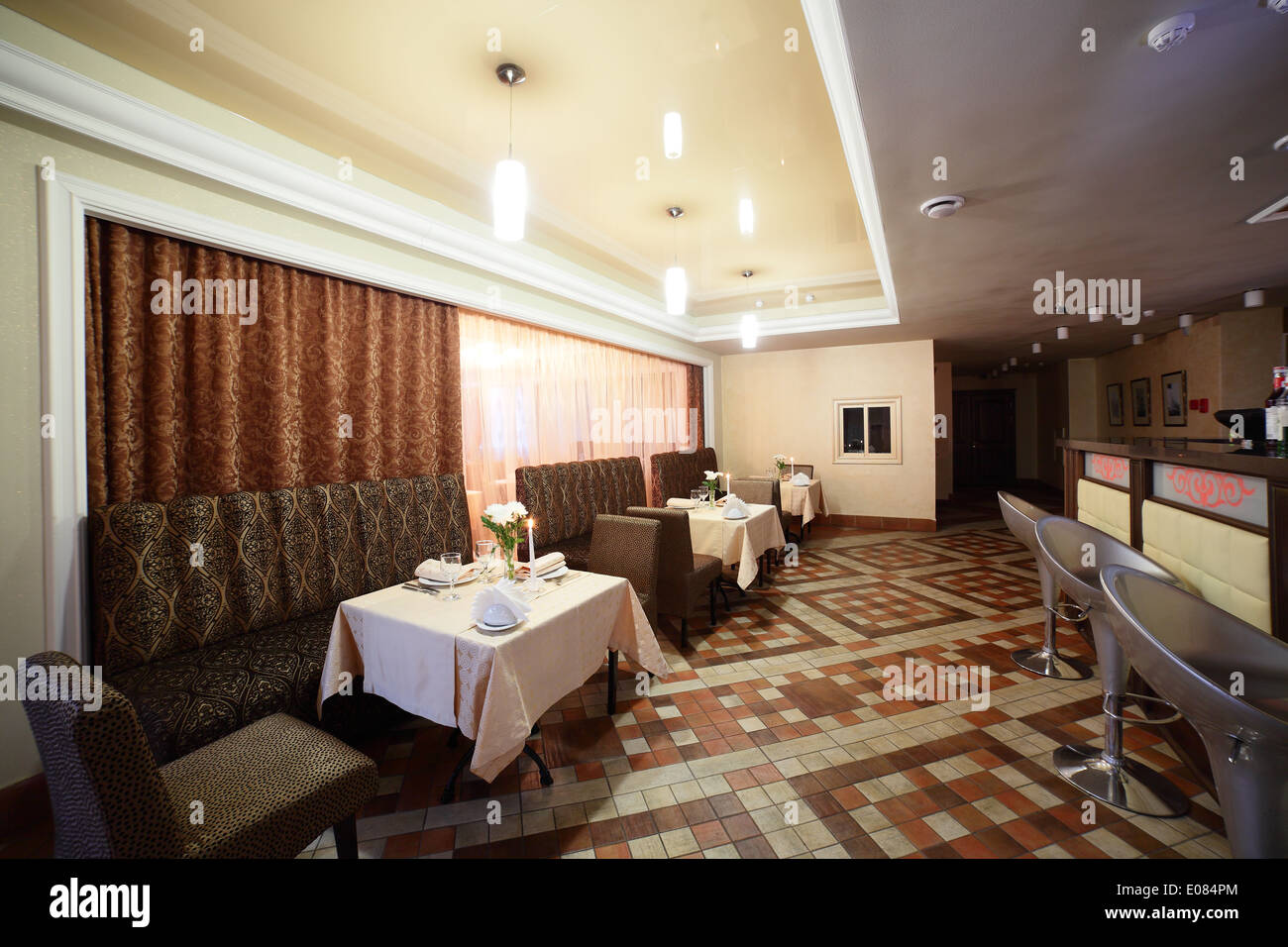 modern european restaurant with nice and bright interior Stock Photo ...