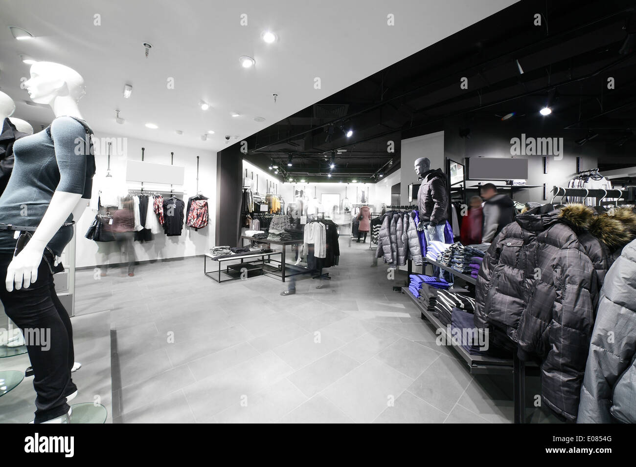 european clothing store interior in modern mall Stock Photo - Alamy