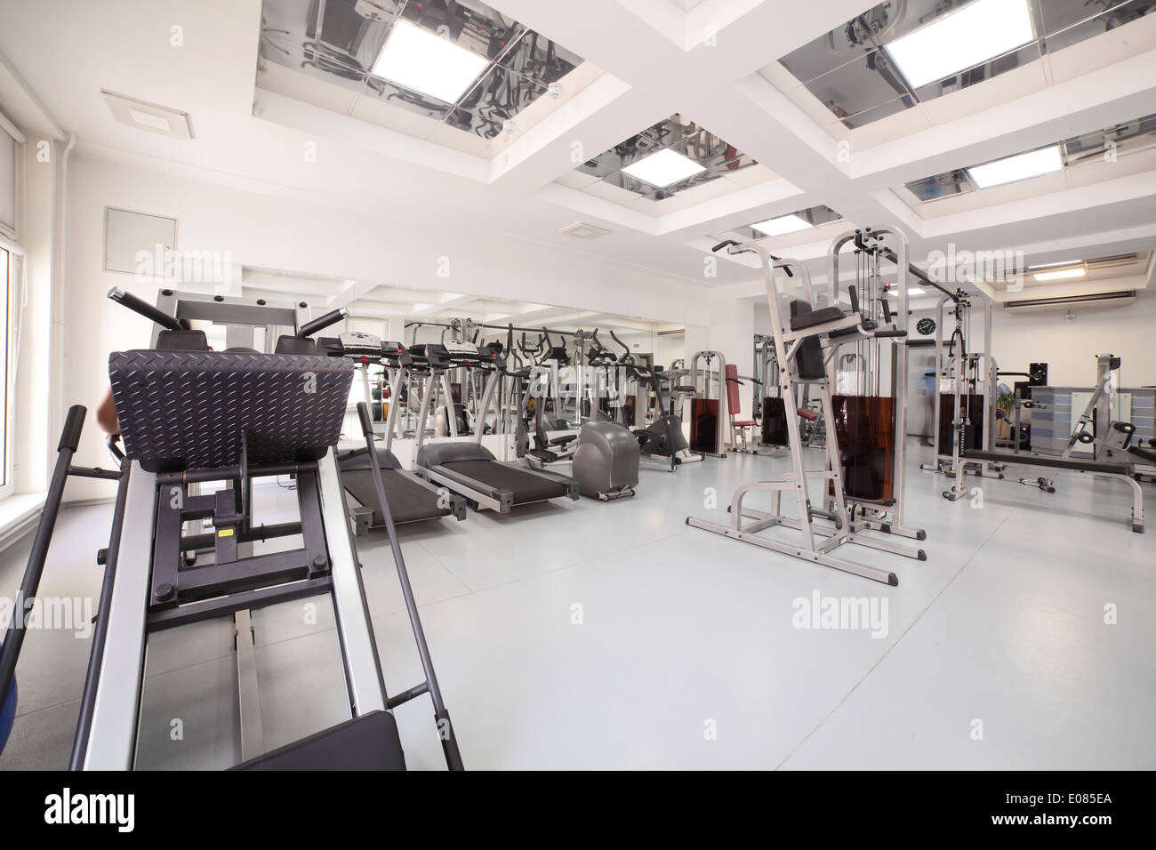 interior of new modern gym with equipment Stock Photo - Alamy