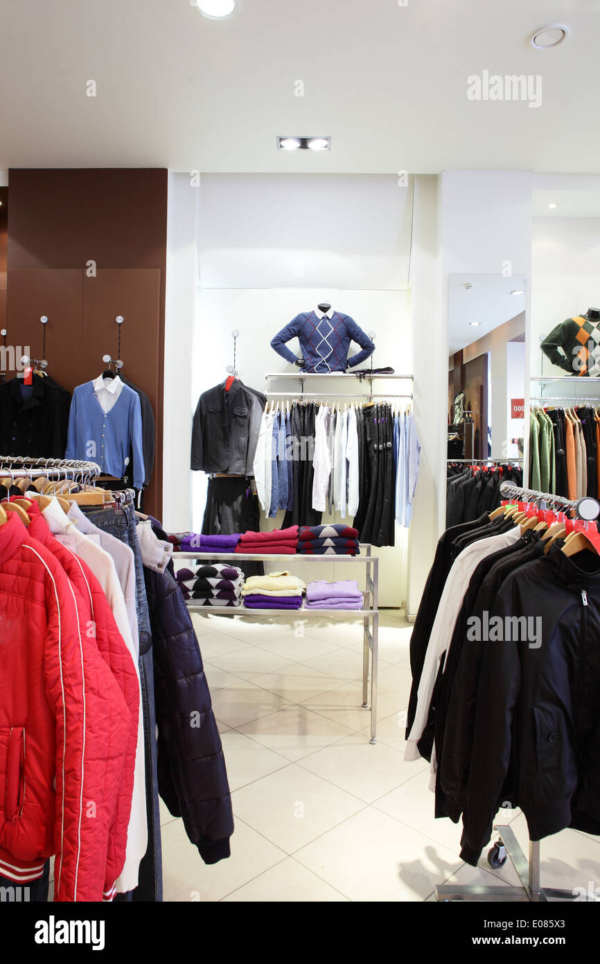 european clothing store interior in modern mall Stock Photo - Alamy