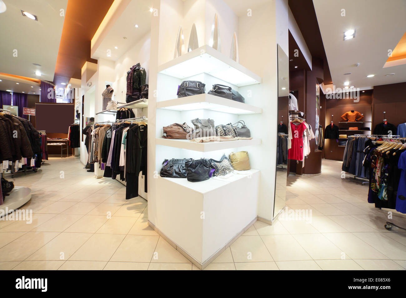european clothing store interior in modern mall Stock Photo - Alamy