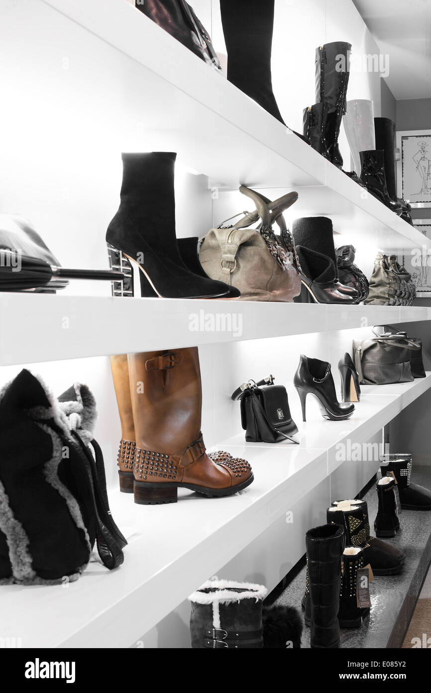 Bright large shoe store with new collection Stock Photo - Alamy