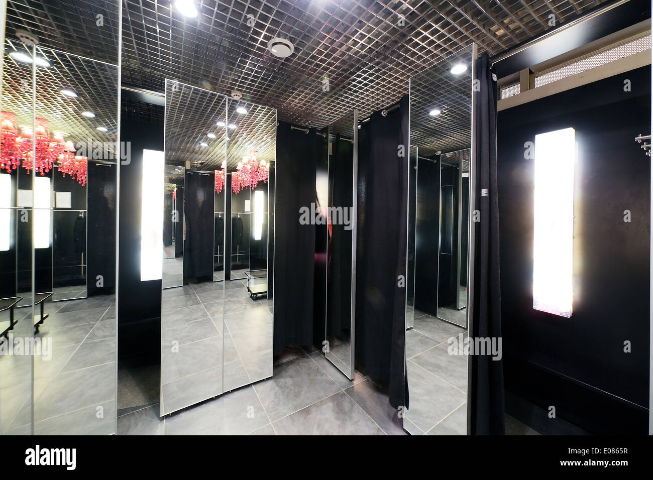 beautiful and clean interior of dressing room at the store Stock Photo ...