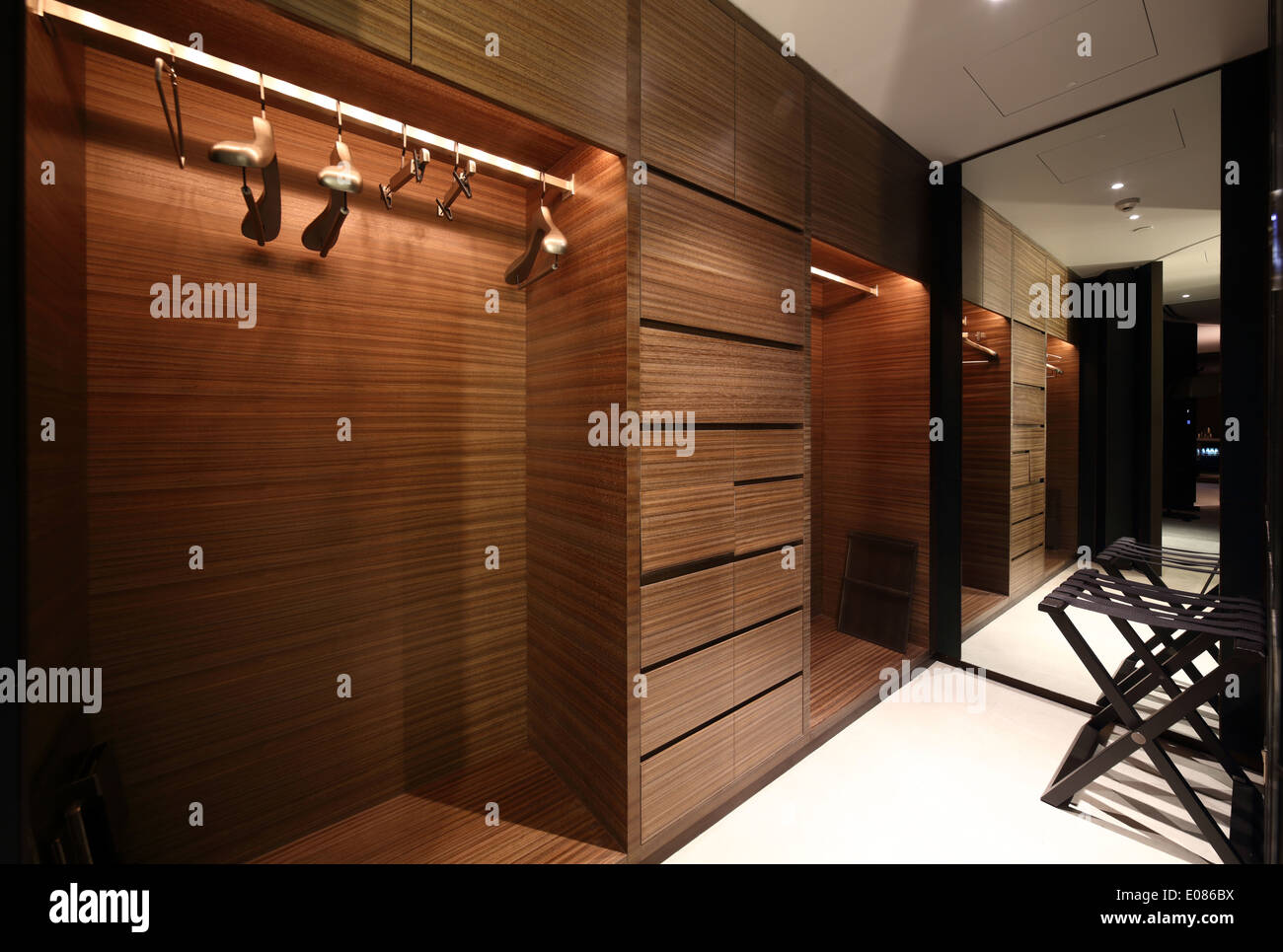 beautiful and modern interior of bright cloakroom Stock Photo - Alamy