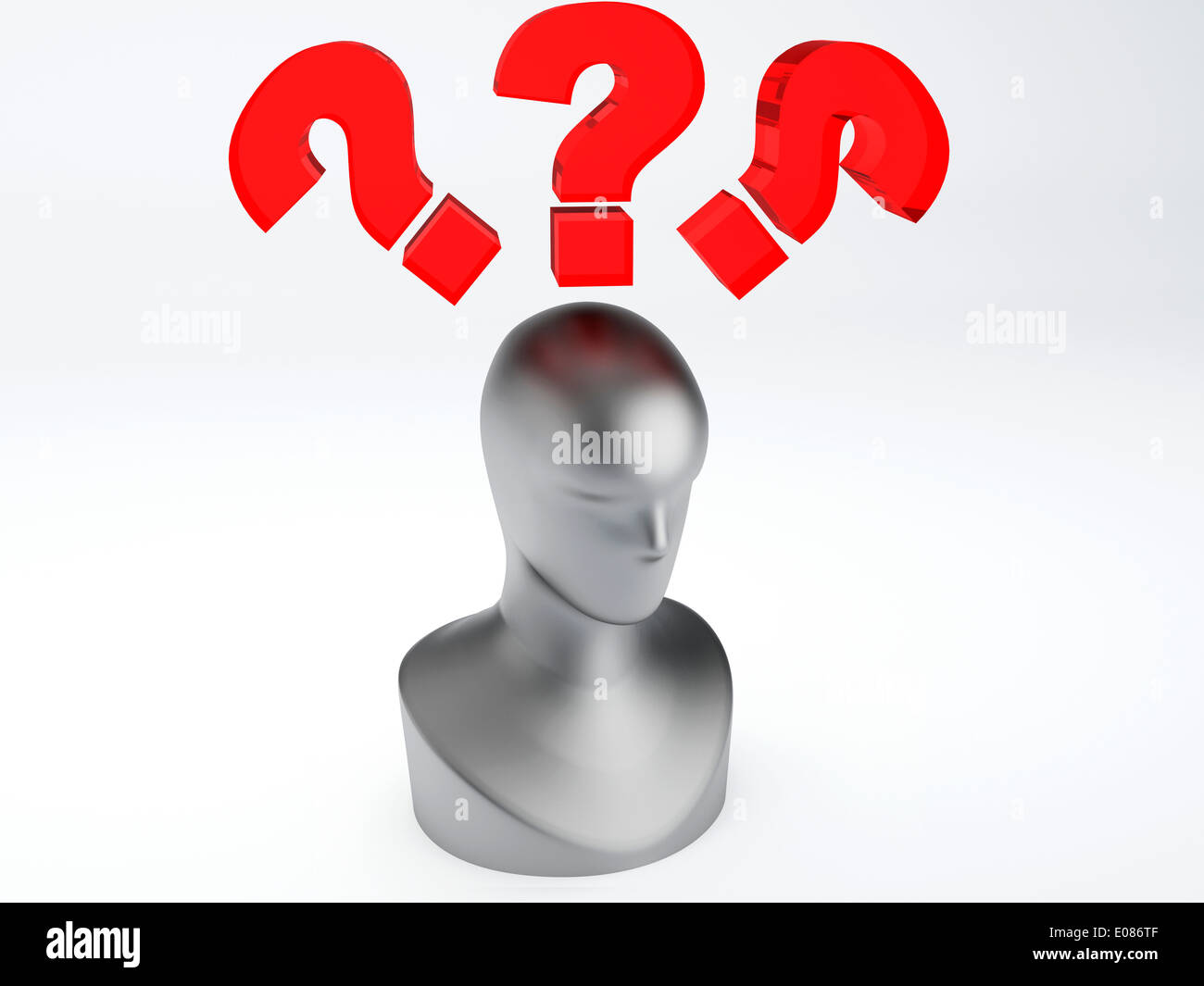 man thinking with red question mark 3d illustration Stock Photo - Alamy