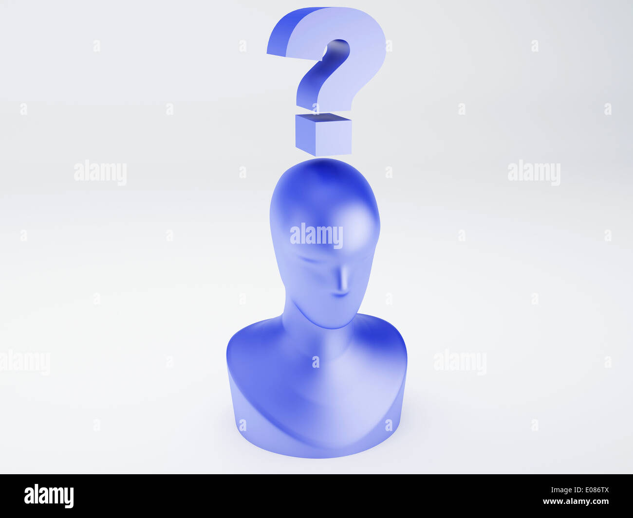 man thinking with question mark 3d illustration Stock Photo - Alamy