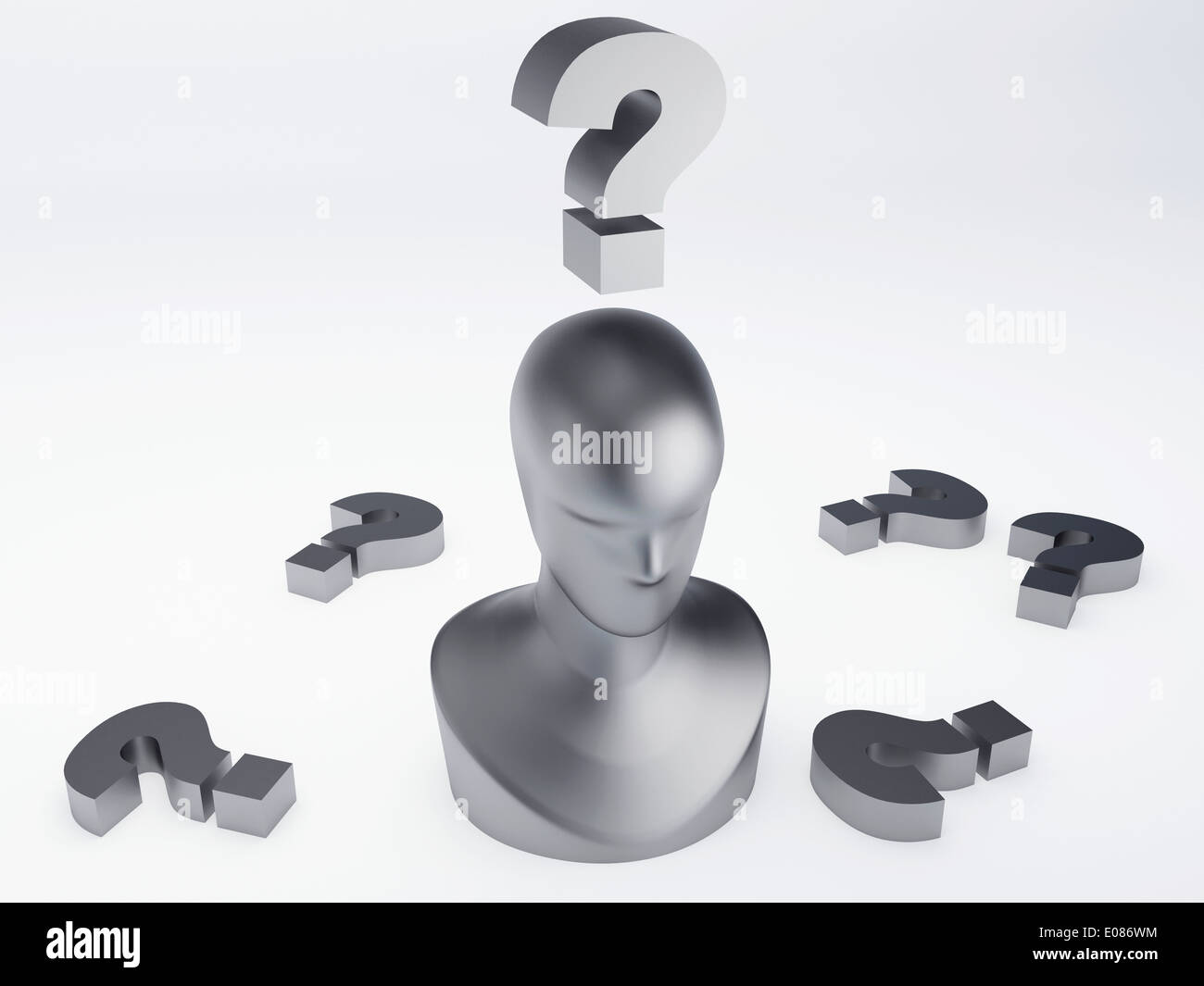 man with question mark 3d illustration. isolated white Stock Photo - Alamy
