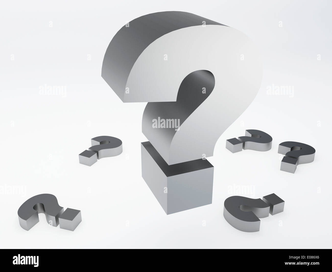 Question mark sign 3d illustration. isolated white Stock Photo - Alamy
