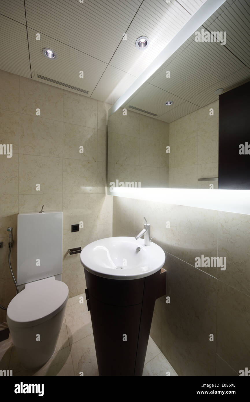 beautiful interior of modern toilet in bright colours Stock Photo - Alamy