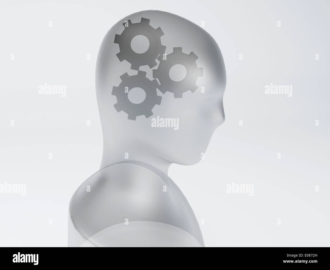 Man head with gears Human head thinking. 3d illustration Stock Photo ...