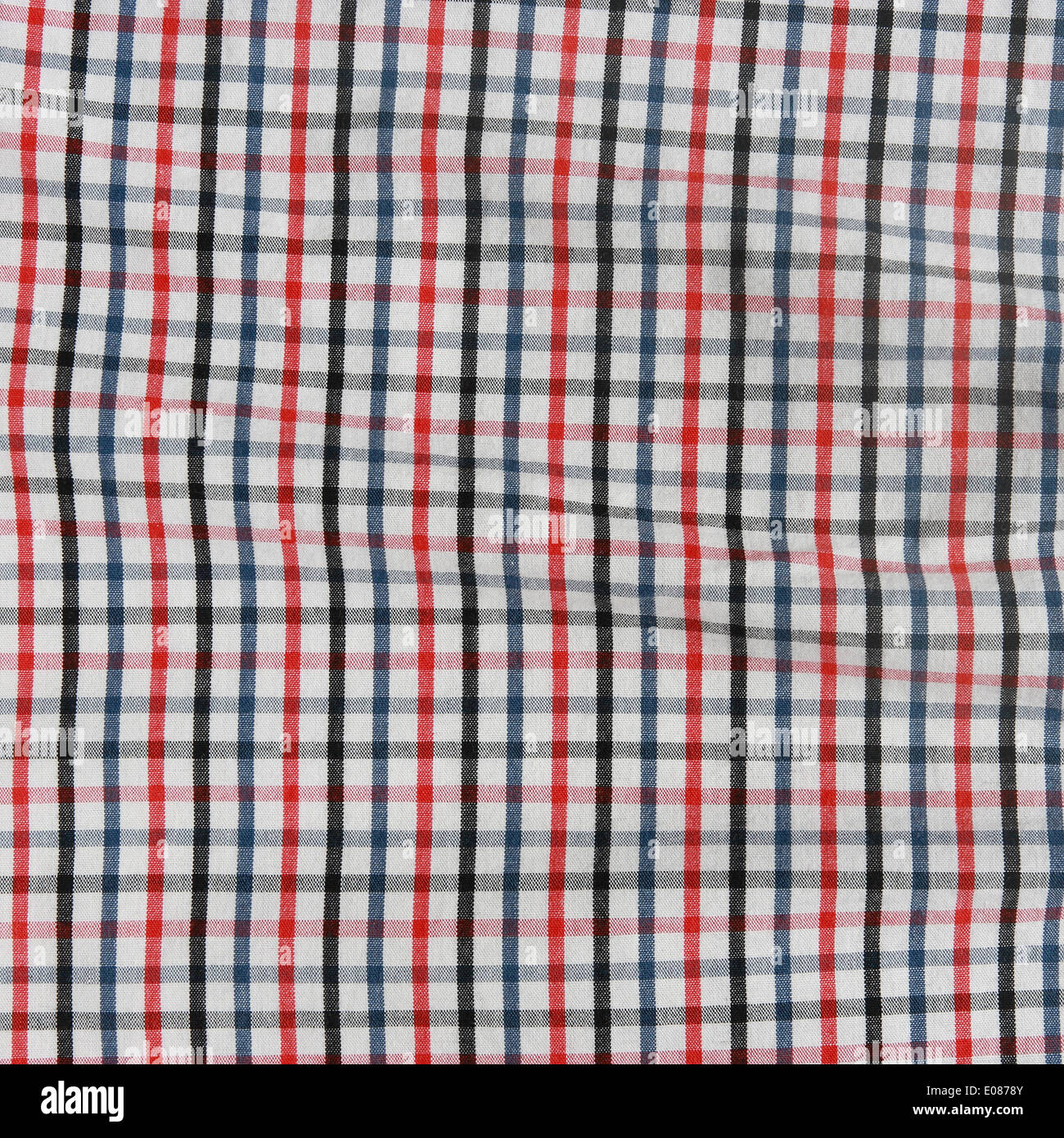 Texture of a checkered picnic blanket. Striped crumpled tablecloth ...