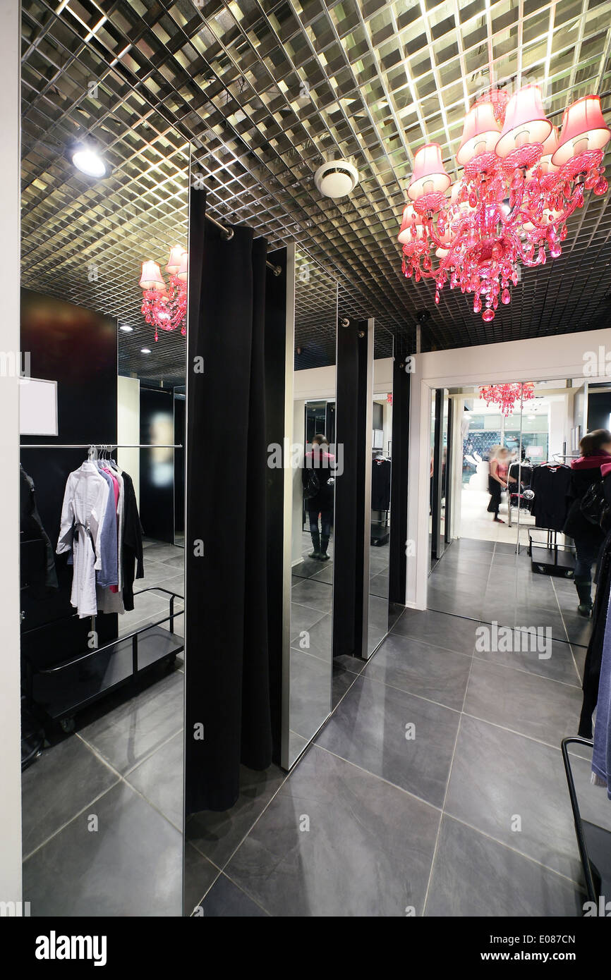 beautiful and clean interior of dressing room at the store Stock Photo ...