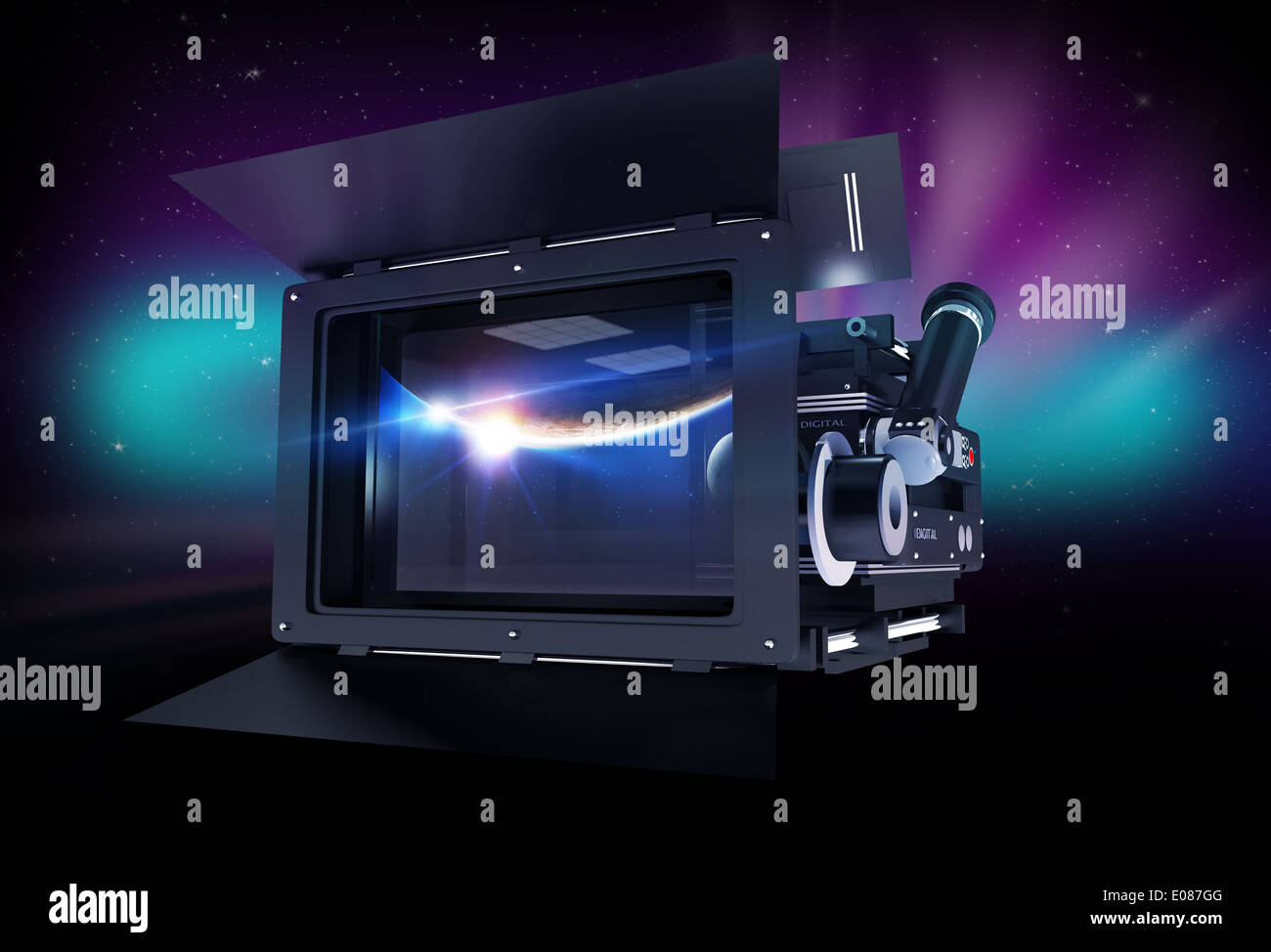 Cinema Concept. Modern Professional Motion Picture Camera with Mattebox ...