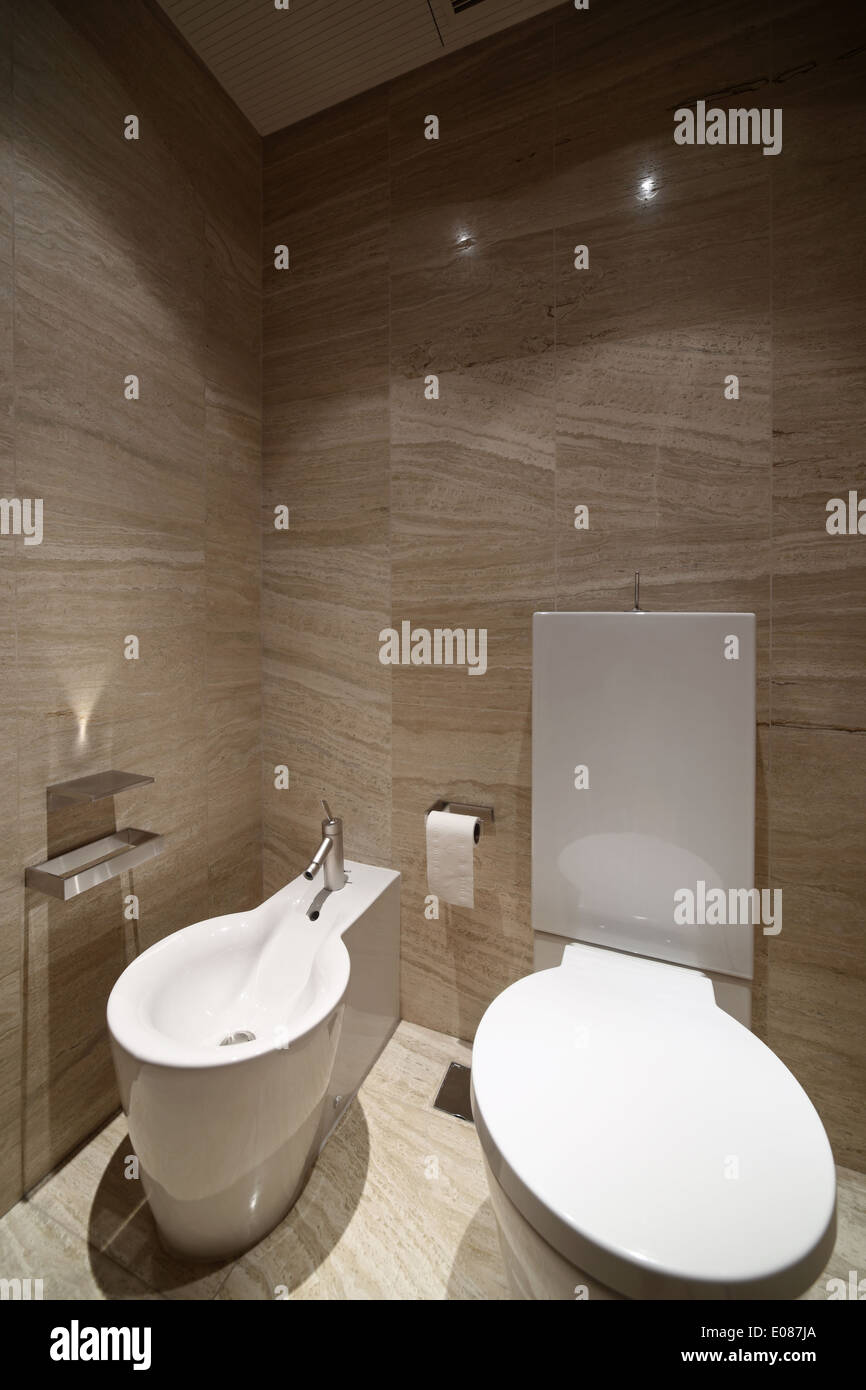 beautiful interior of modern toilet in bright colours Stock Photo - Alamy