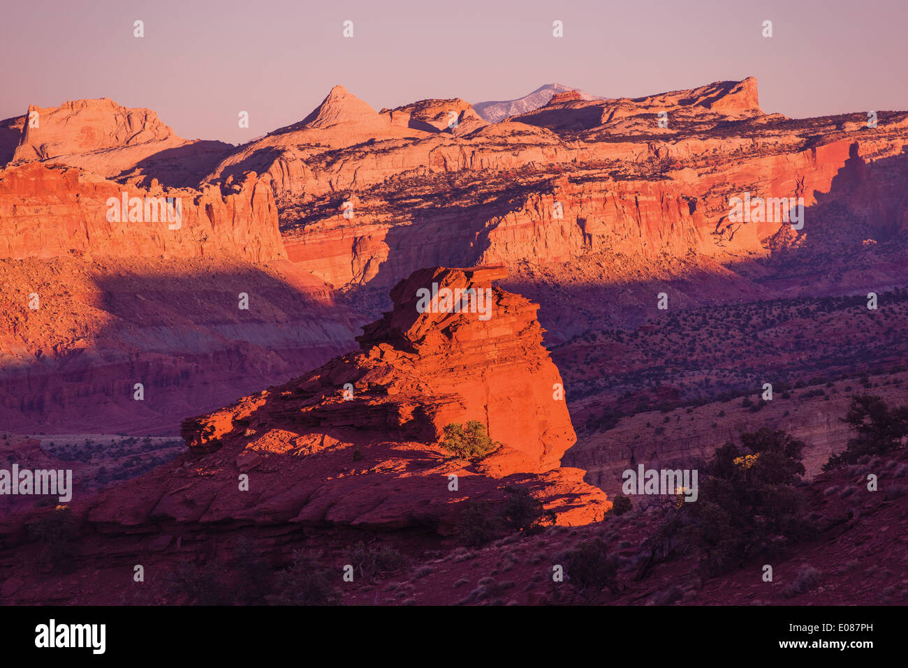 Red Rocks Sunset Scenery. Capitol Reef Sunset. Utah, United States ...